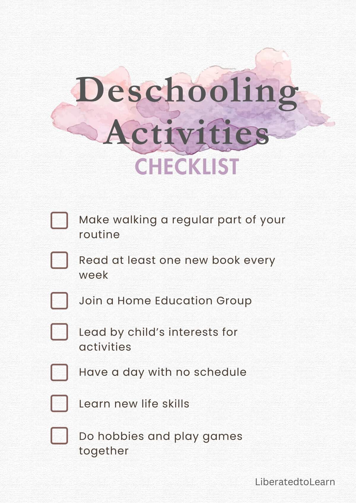 Home Ed/ Homeschool Checklists - Liberated to Learn