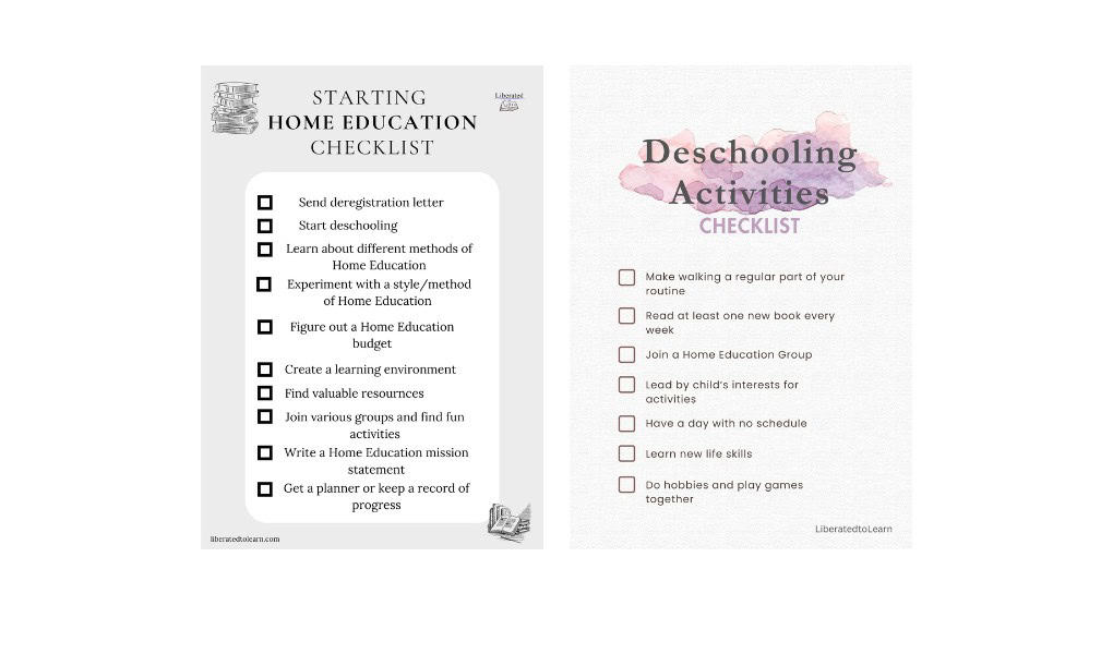 Home Ed/ Homeschool Checklists - Liberated to Learn