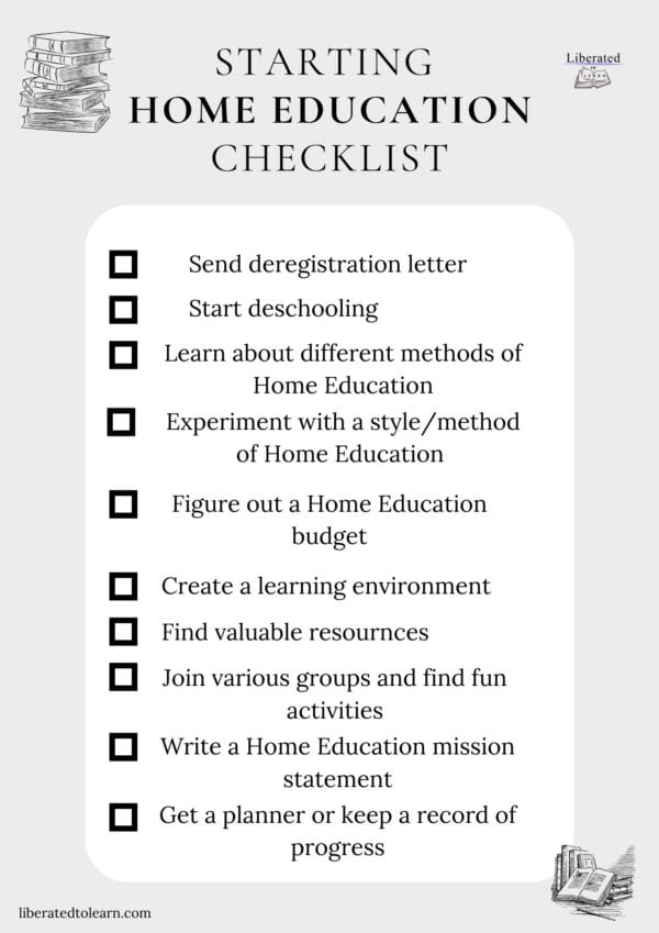 Home Ed/ Homeschool Checklists - Liberated to Learn