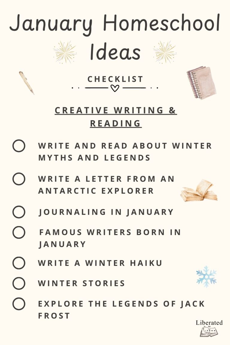 January Homeschool Learning Ideas: Checklist 2025