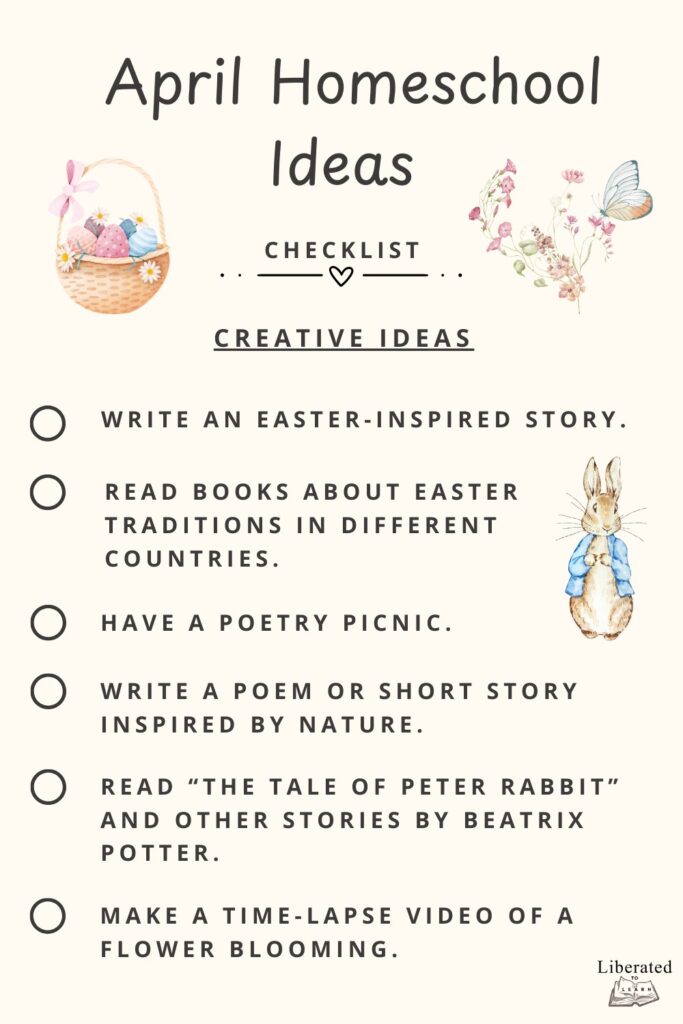 April Homeschool Learning Ideas: Checklist 2025
